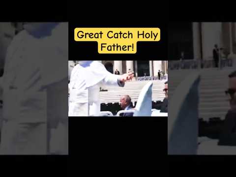 Pope Leo XIV's Great OneHanded Catch of Leo XIV doll! God Bless Him! #jesus