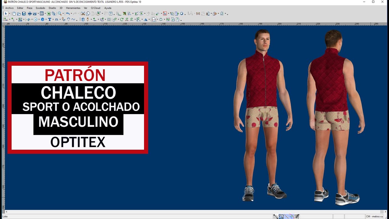 OPTITEX:  PATRÓN de CHALECO MASCULINO SPORT O ACOLCHADO, 👉 gratis PDF PROPORCIONES ESCALADO 🖐