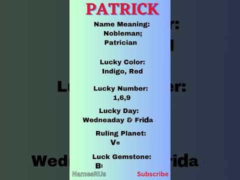 Patrick Name Meaning #shorts #namemeaning #patrick