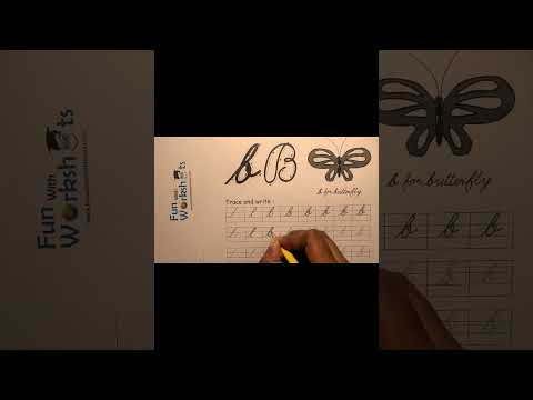 Small Letter b | Cursive Handwriting Shorts | Easy tutorial| Free Worksheet| Funwithworksheets.com