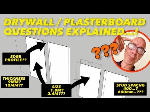 WHICH TYPE OF PLASTERBOARD?? Drywall? Gypsum? size thickness and depth....Part 2