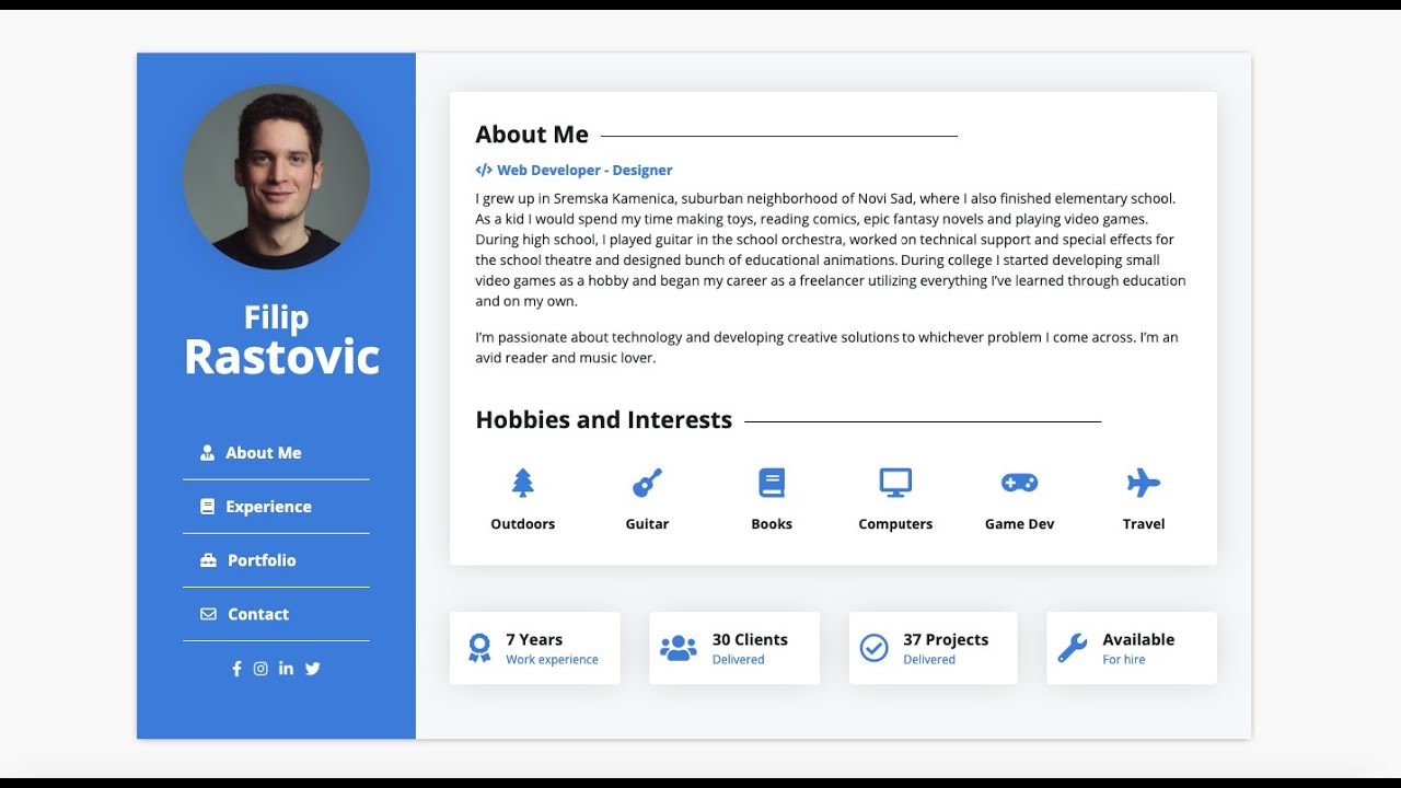 Resume Portfolio Bootstrap 4 Website CodeAlong Tutorial 2/2