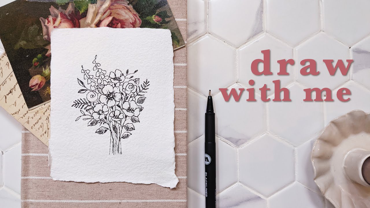 Beginner Drawing Tutorial | How to Draw a Flower Bouquet