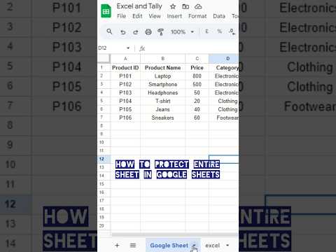How To Protect Entire Sheet In Google Sheets - Google Sheet Tips #googlesheets