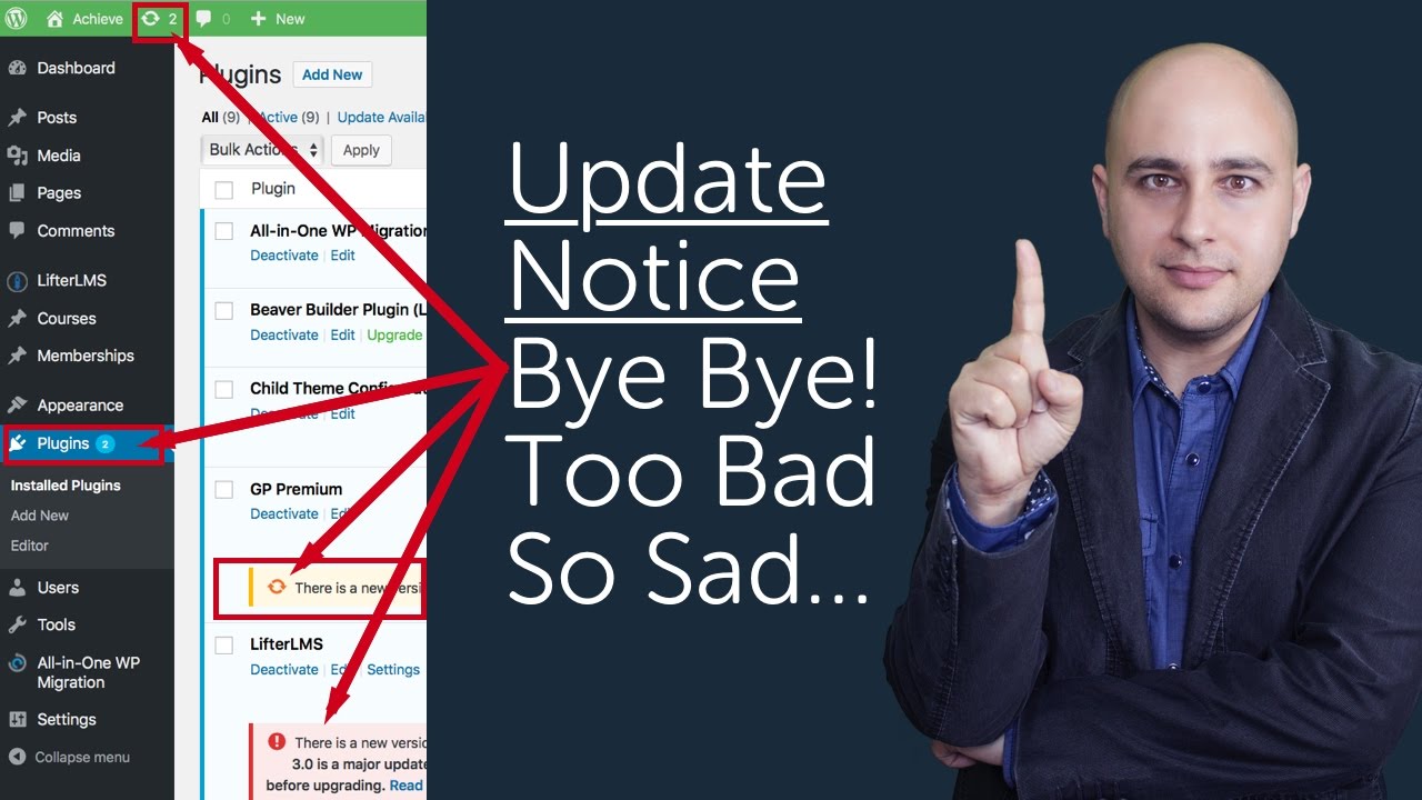 How To Hide WordPress Update Notifications For Plugins & Themes