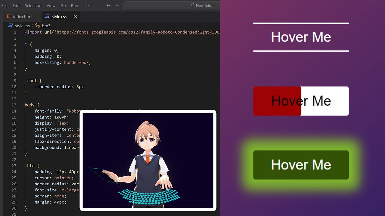 ASMR Programming - Button Hover Effects - No Talking
