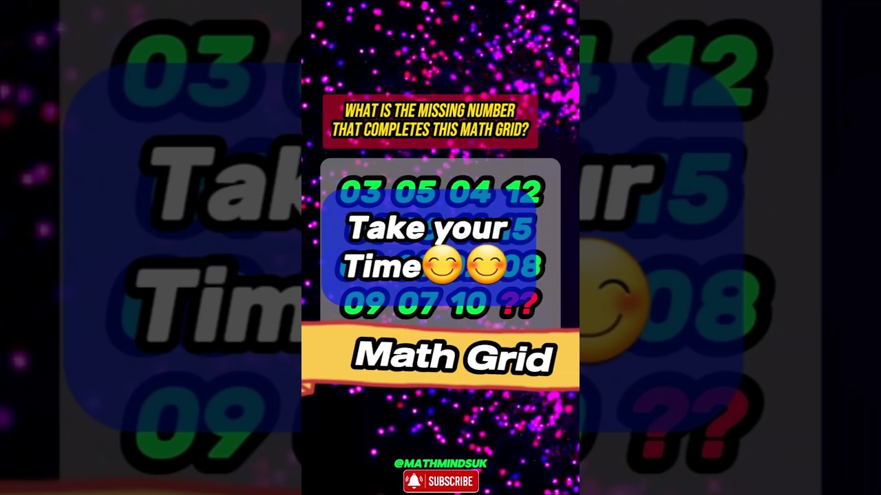 Math Grid Puzzle: Find the Missing Number!