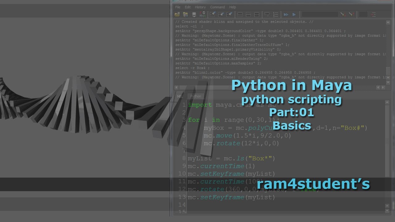 Python in Maya - python scripting -  Part:01:Basics