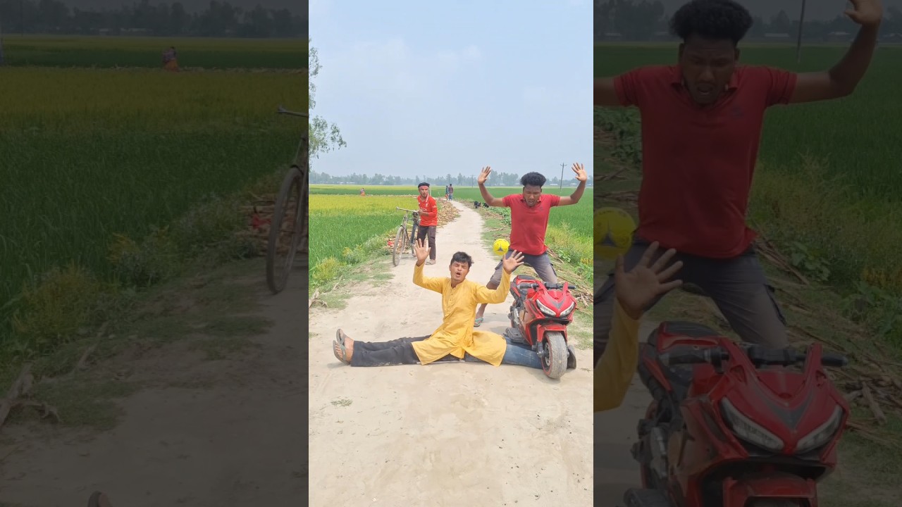 He picked up the bike on his feet.  3689