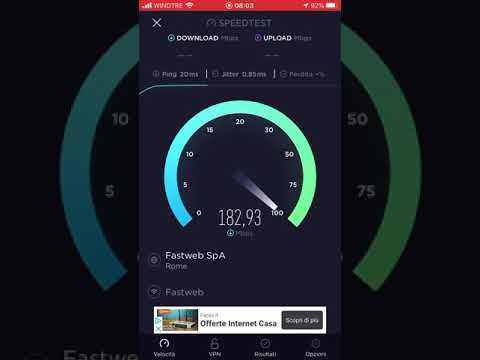 Speed test Fastweb ultra fibra @ Perugia (Umbria)