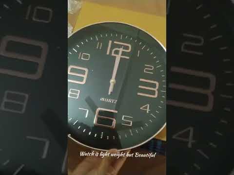 Starwork-Black Wall Clock-12inch Rosegold Silent Nonticking Quality Quartz Battery Operated Unboxing