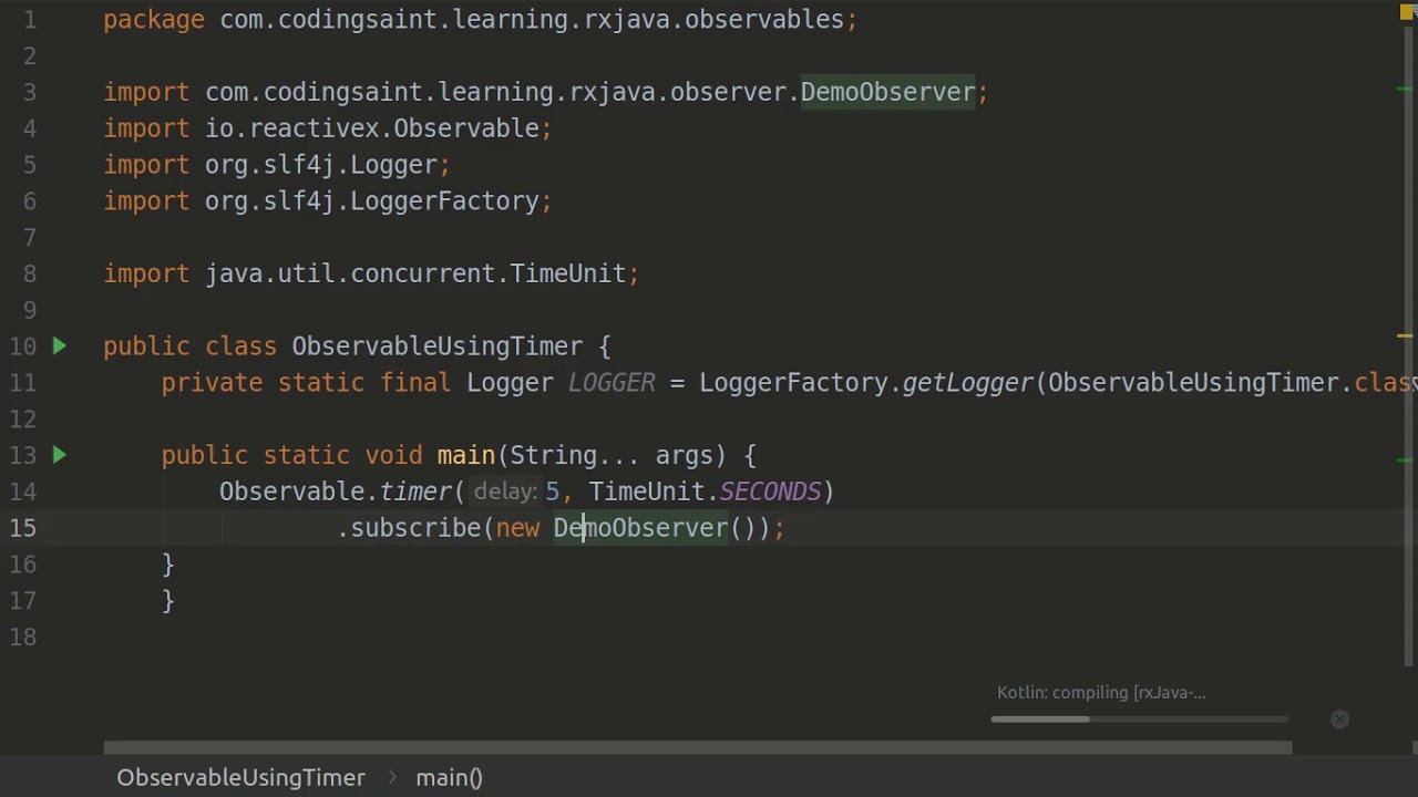 Observable Using Timer