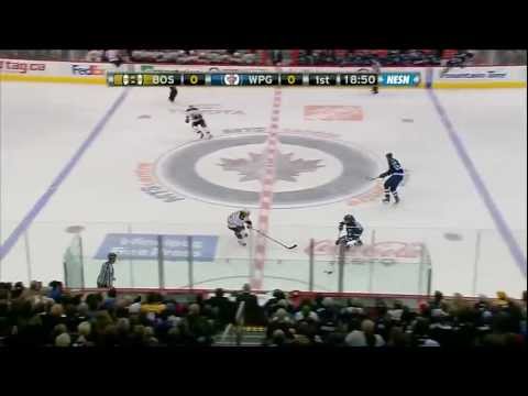 Johnny Boychuk hip checks Evander Kane 12/6/11