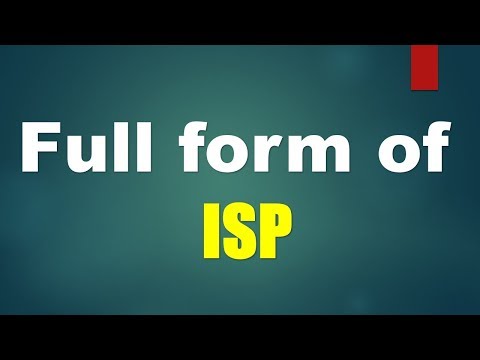 Full form of ISP-What is the full form of ISP?