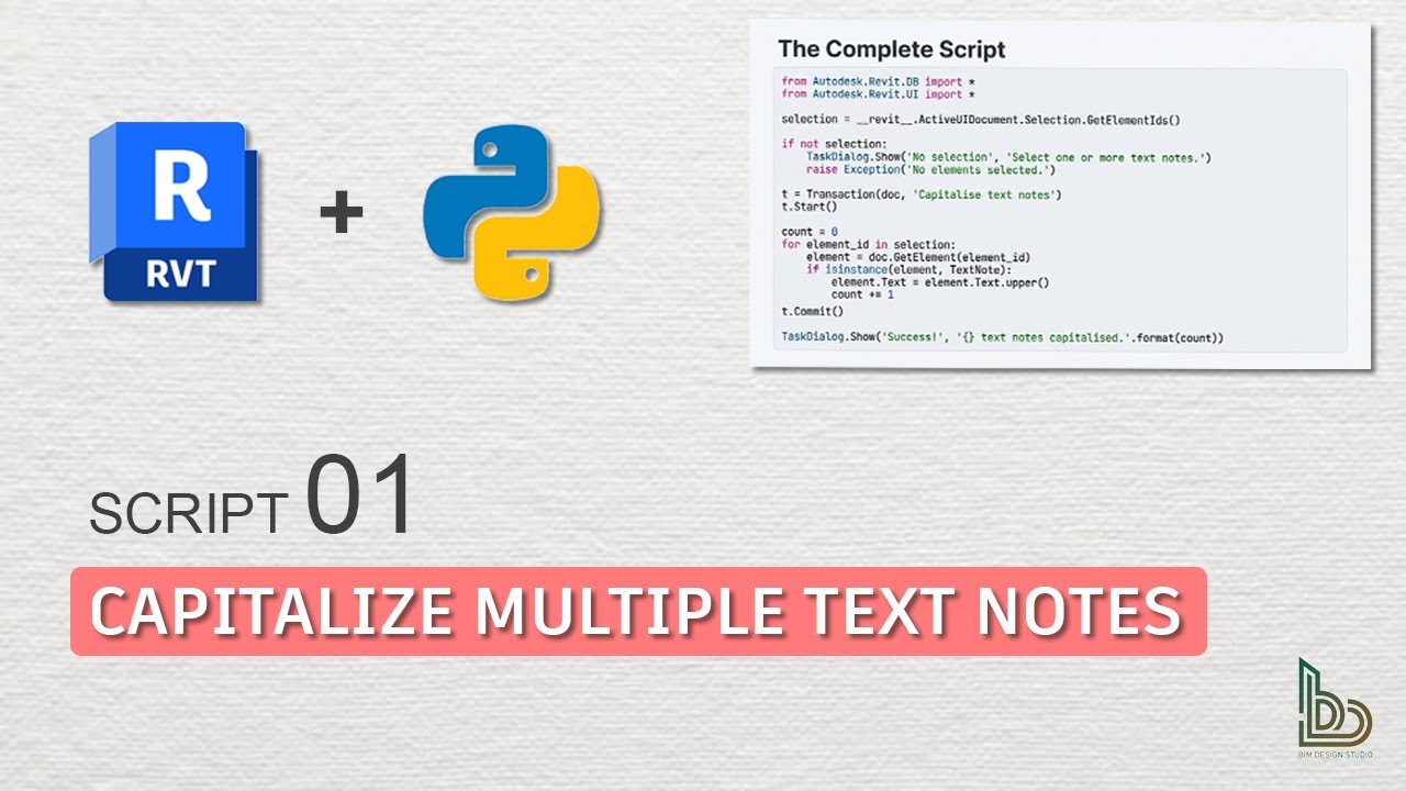 REVIT PYTHON SCRIPT to Capitalise Multiple Text Notes in Seconds