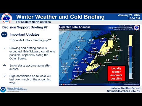 Snowfall Amounts Trending Up for Eastern North Carolina