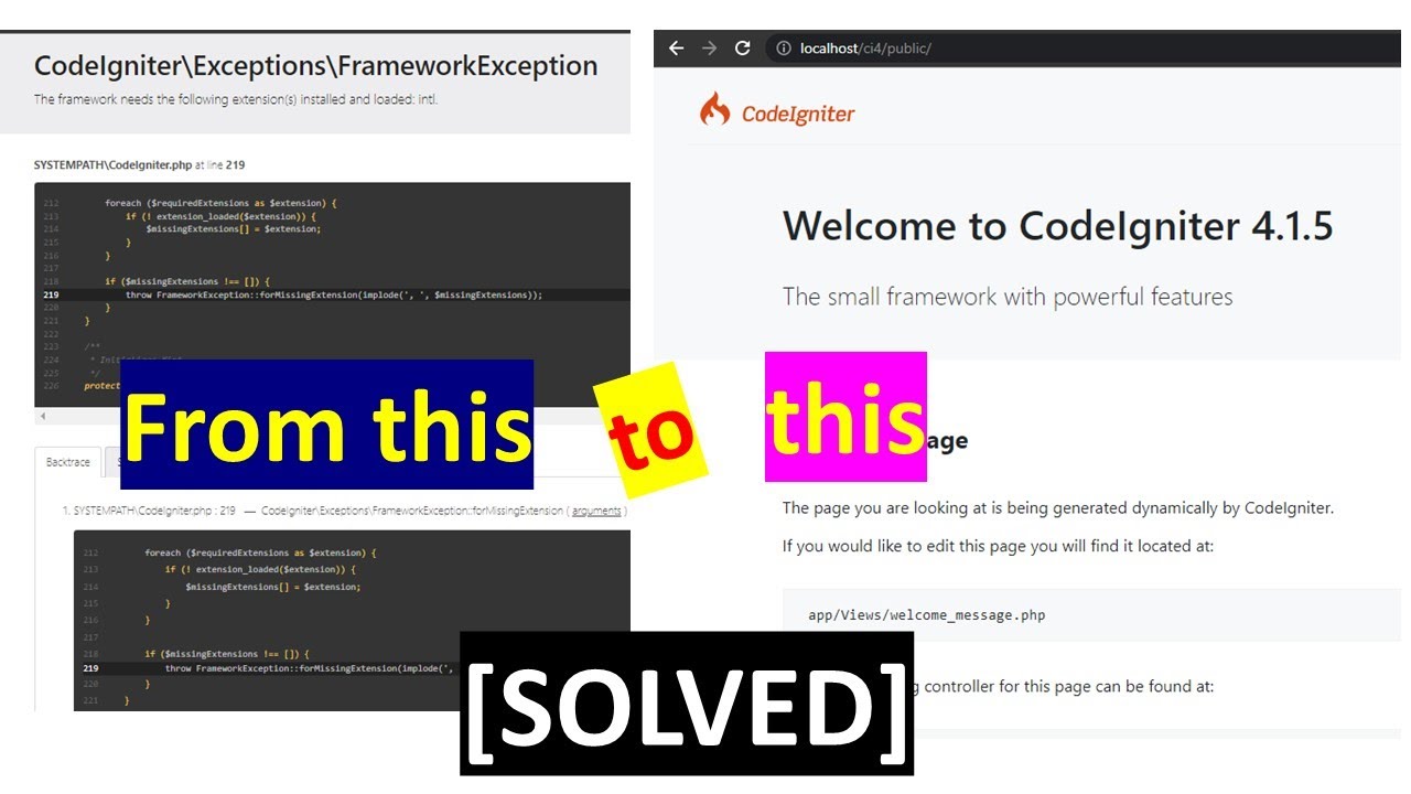 [SOLVED] CodeIgniter\Exceptions\FrameworkException