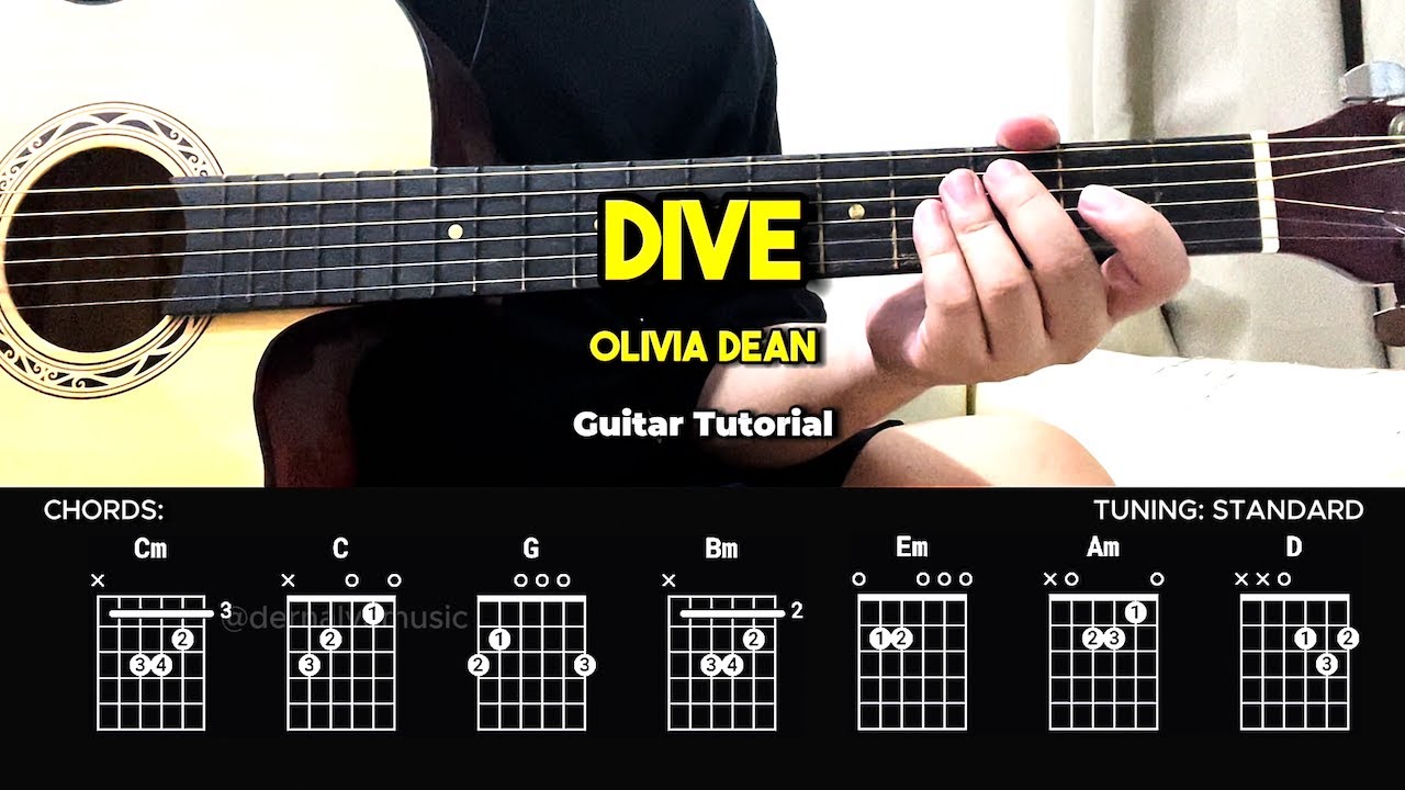 Dive - Olivia Dean | Easy Guitar Tutorial For Beginners (CHORDS & LYRICS) #guitarlesson