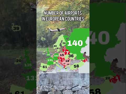 Number of airports in European Countries #shorts #airport #europe #fyp #subscribe #geography