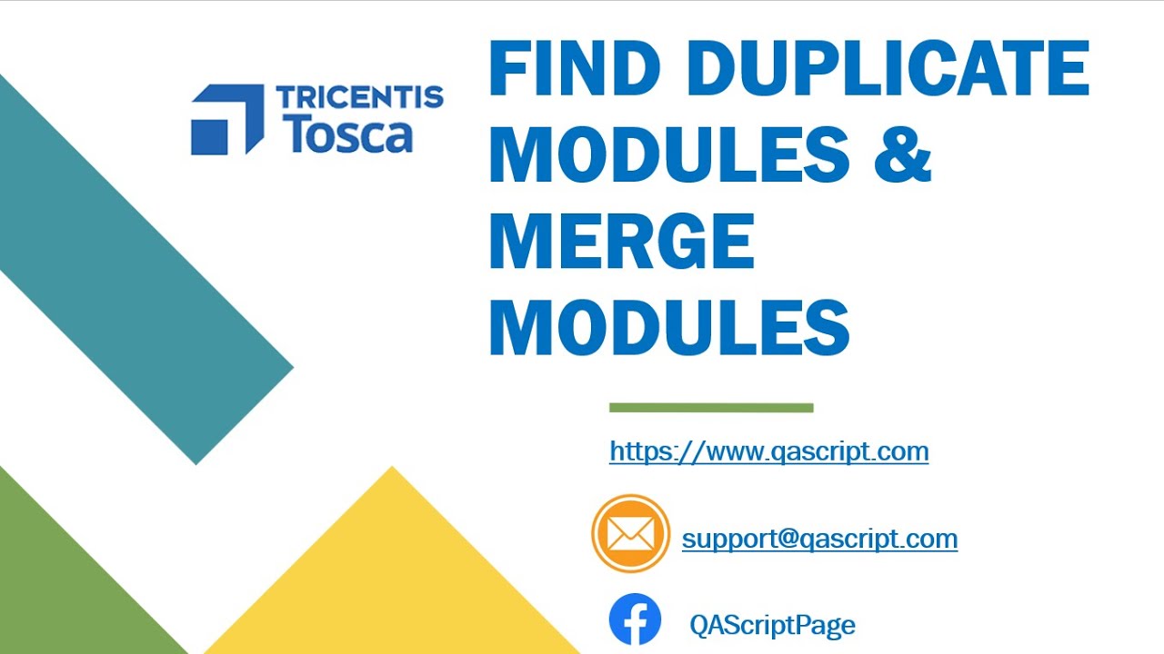 Tosca Tutorial | Lesson 10 - Find Duplicate Modules | Merge Modules | Merge Module Assistant |