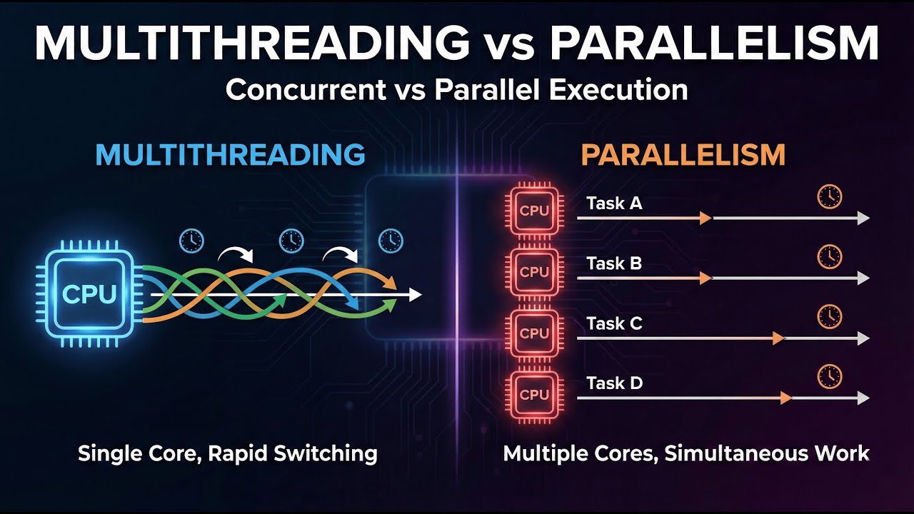 Multithreading & Parallelism Explained#Multithreading #ParallelComputing #Programming #Computer
