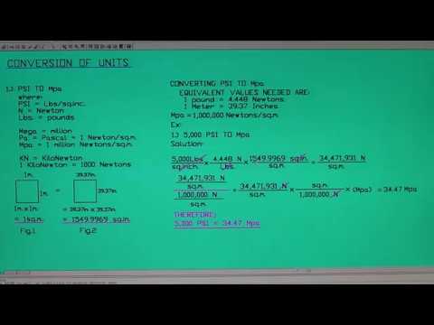 CONVERSION OF UNITS english to metric