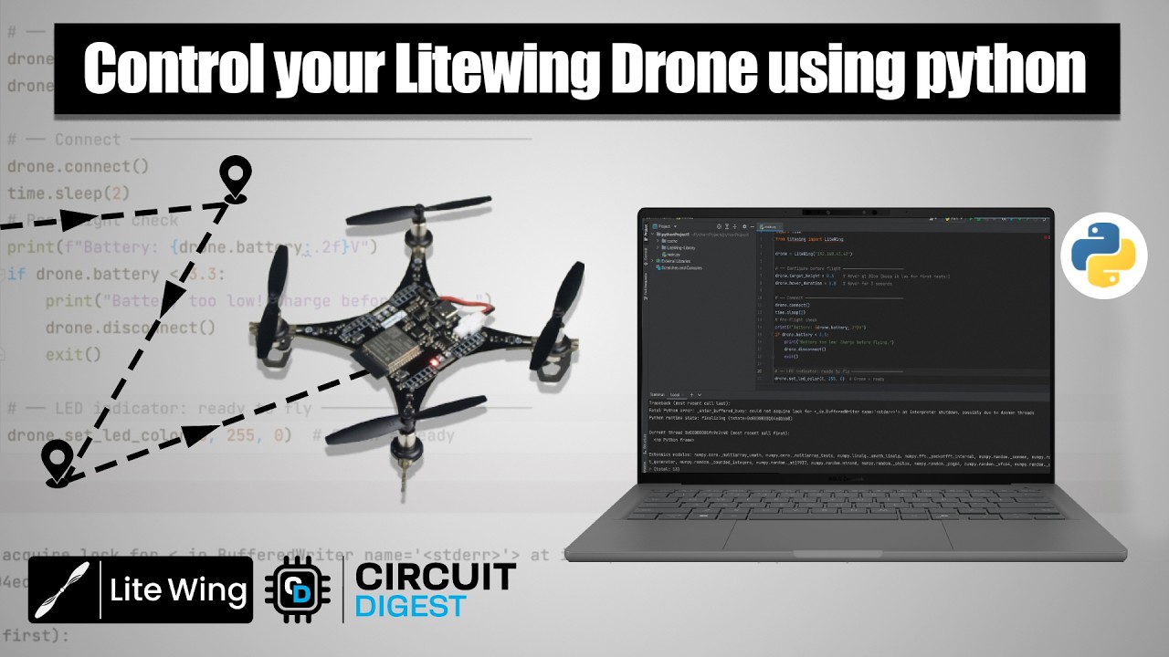 How to Control a Drone using Python?  | LiteWing Autonomous Flight Tutorial + Code