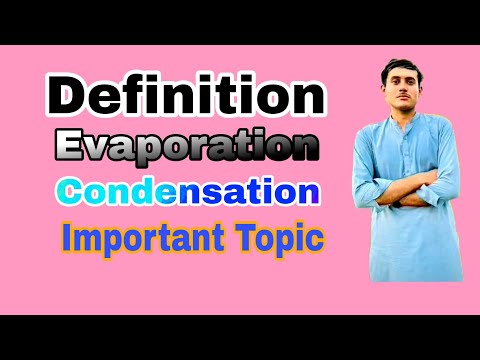 Definition of evaporation (condensation) And Sublimation