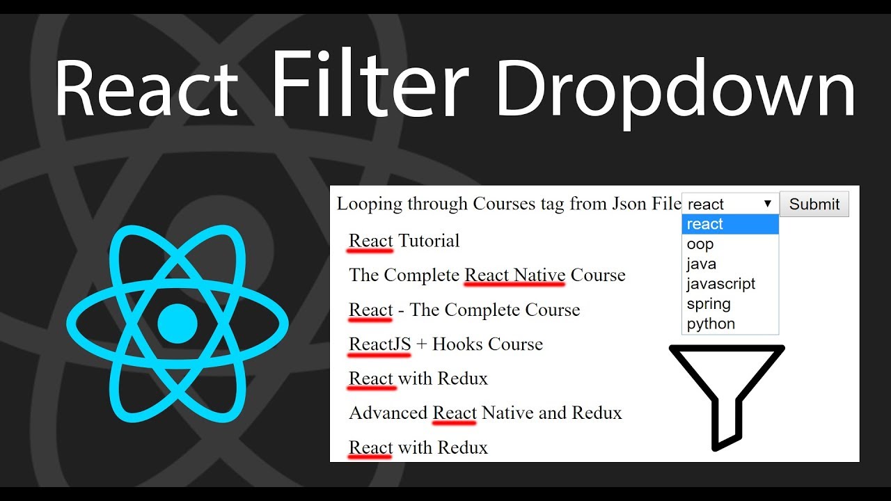 How to create Filter Feature as Dropdown in React | React Tutorial