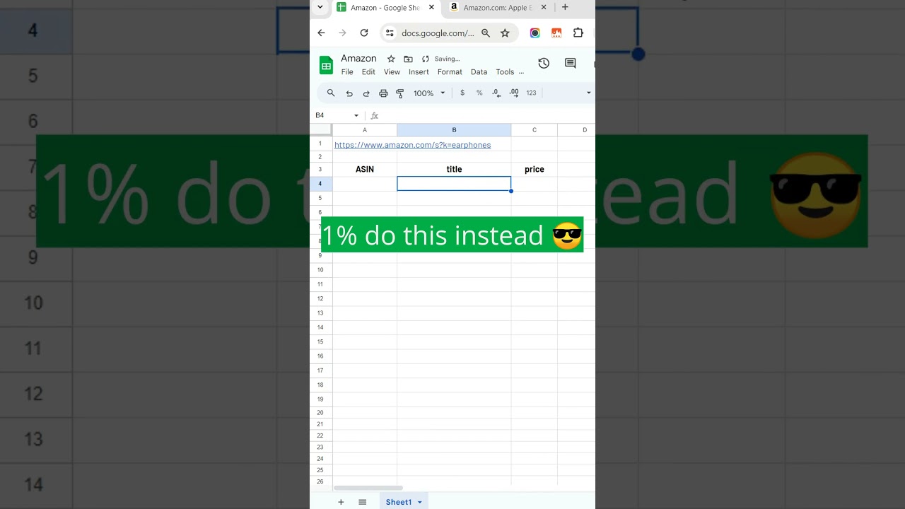 How to extract products data from #amazon Search Results in #googlesheets #webscraping
