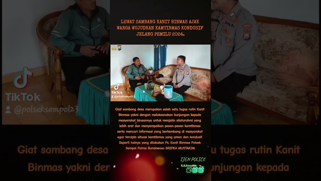 LEWAT SAMBANG KANIT BINMAS AJAK WARGA WUJUDKAN KAMTIBMAS KONDUSIF JELANG PEMILU 2024.