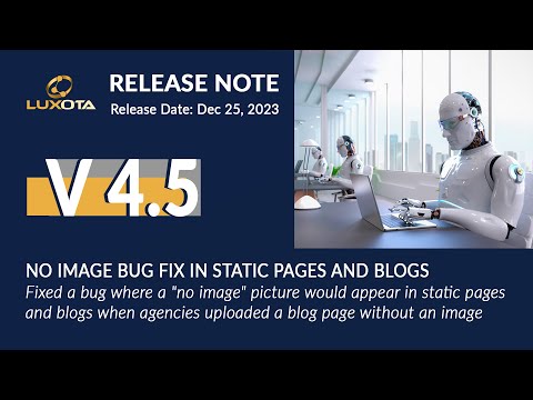 11. No Image Bug Fix in Static Pages and Blogs - Release Note 4.5 - Dec 25, 2023