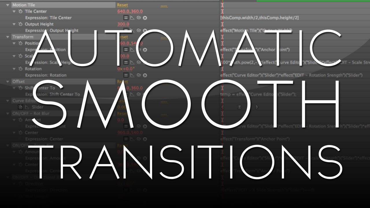After Effects Tutorial: Automatic Smooth Transitions (CS6+)