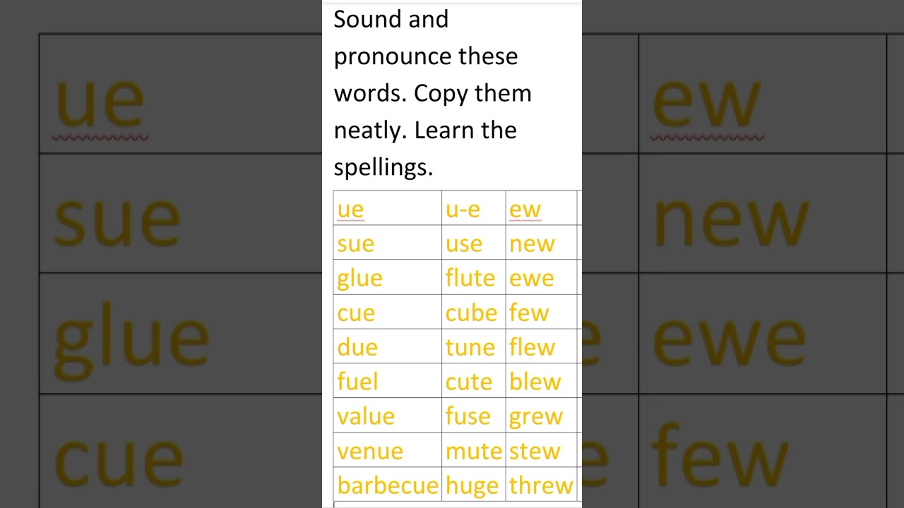 worksheet 👉ue sound and alternates.#learning