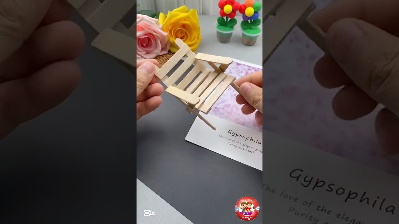 DIY Mini Relaxing Chair for Kids’ Toys | Popsicle Stick Craft | KidiesTime7 | Children learning fun