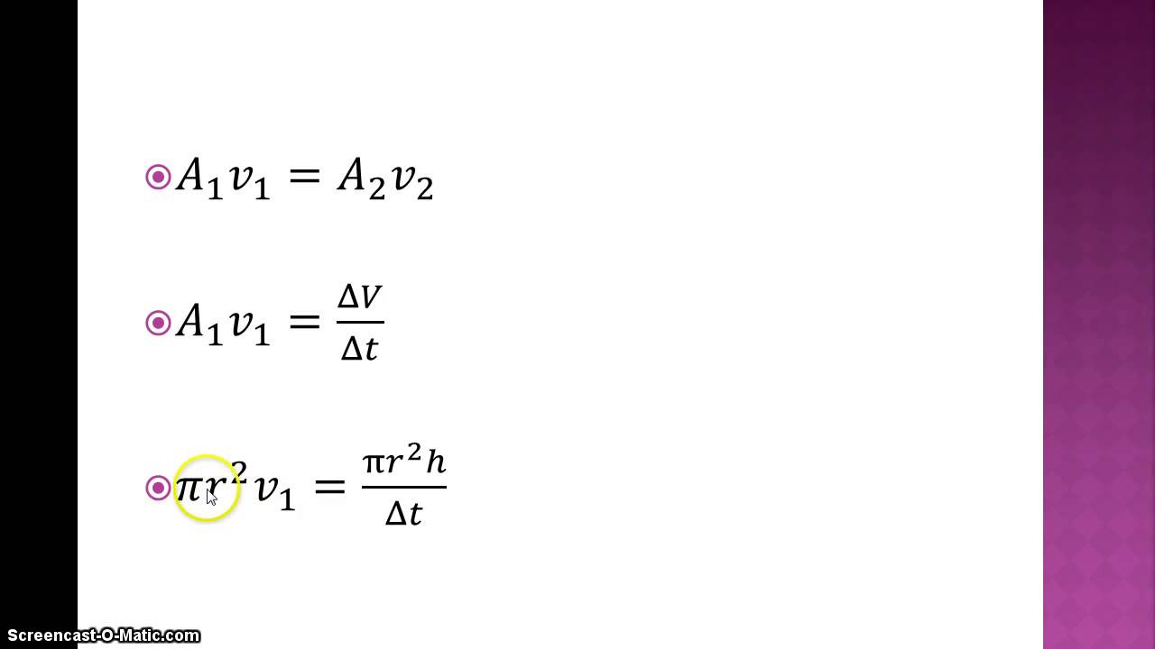 Fluid Flow Continuity: Example Problem