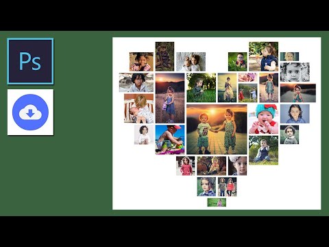 Heart Shaped Photoshop Collage Template