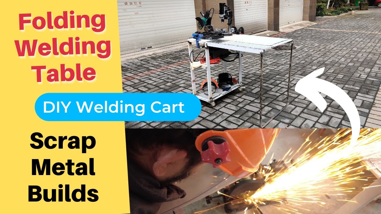 Making diy Folding Welding table welding machine Cart