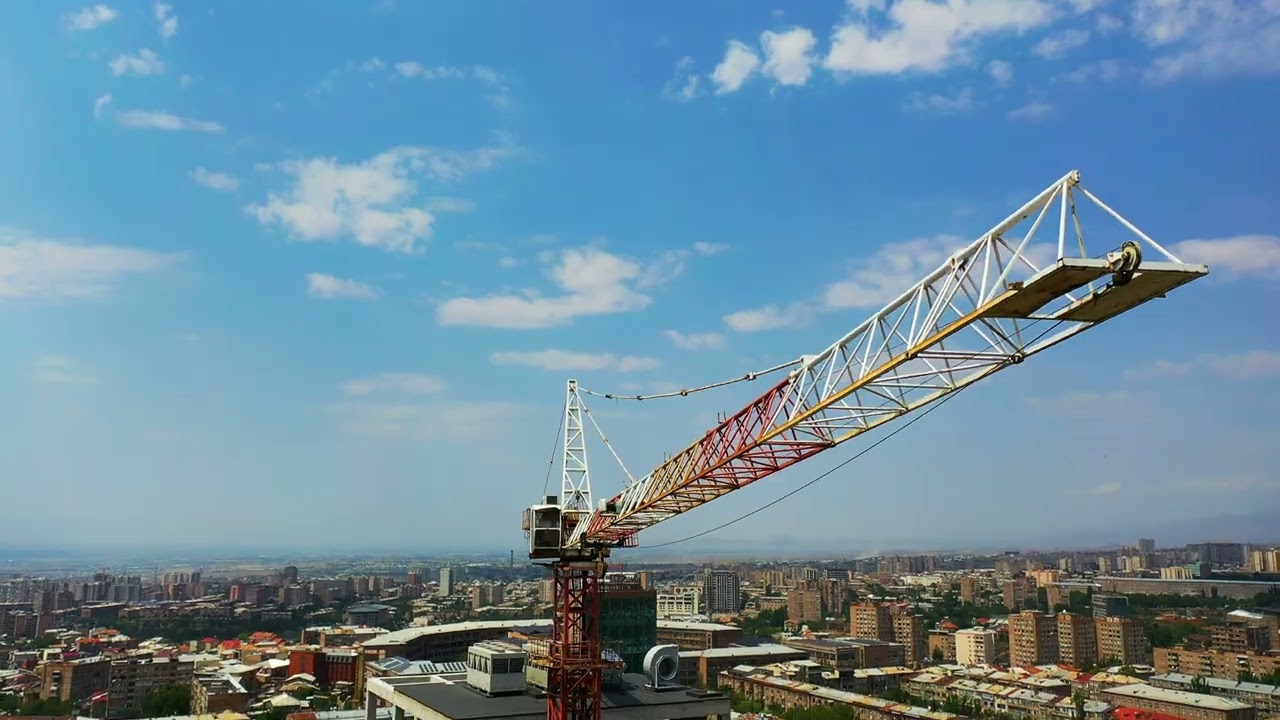 crane tower in construction Stock Video Free