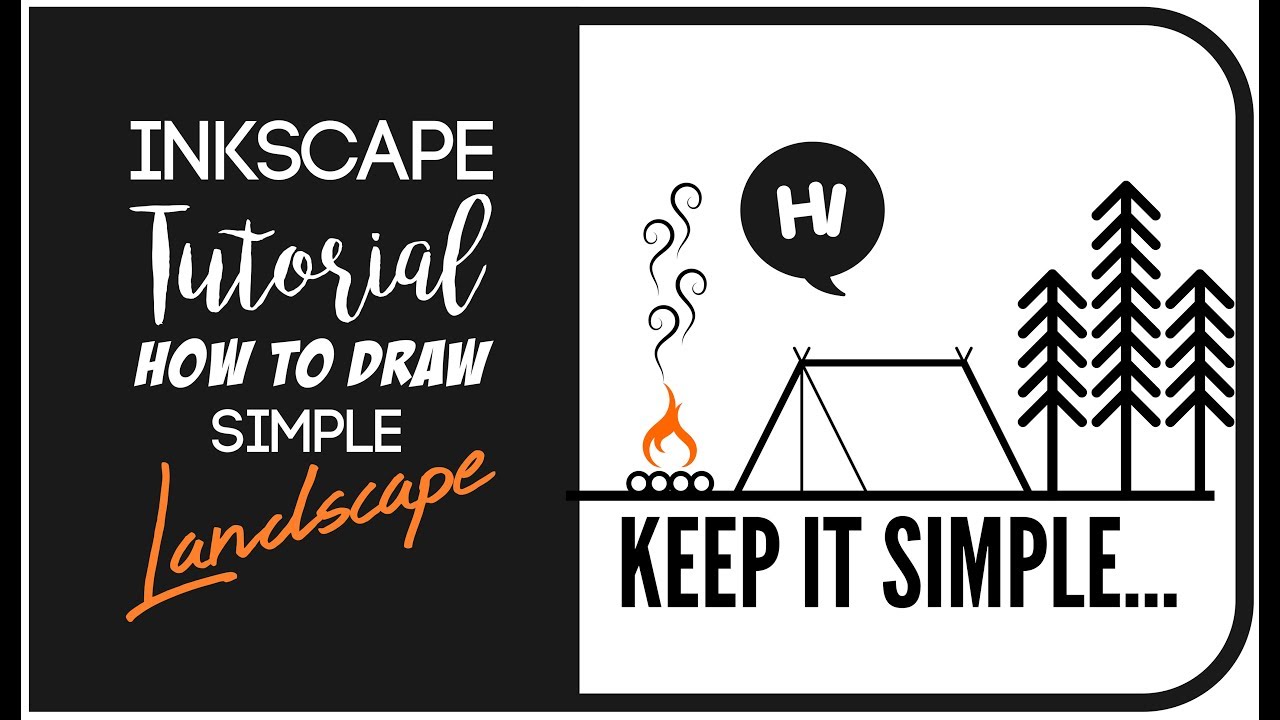 Inkscape tutorial : How to Draw Simple Landscape #Vector