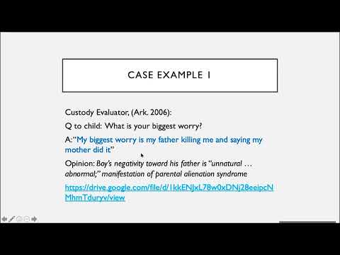 Child Custody Litigation Involving Abuse And Parental Alienation Allegations - Prof Joan Meier
