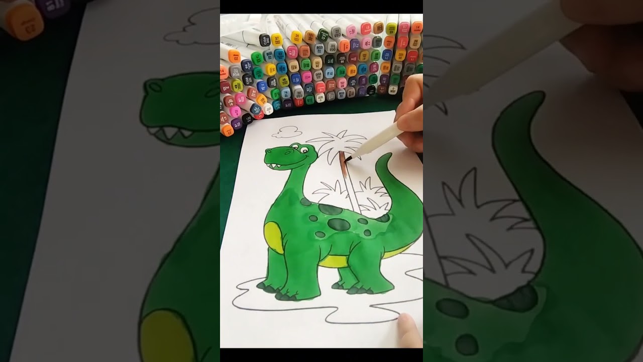Let's paint a picture of a DINOSAUR #coloringbook #coloring #coloringpages