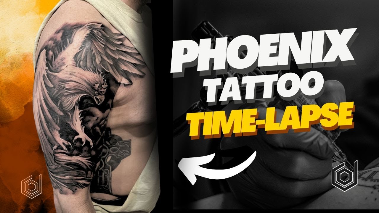 Rising from the Ashes: Witness the Epic Transformation of a Phoenix Tattoo in Time-Lapse | Jake Omen