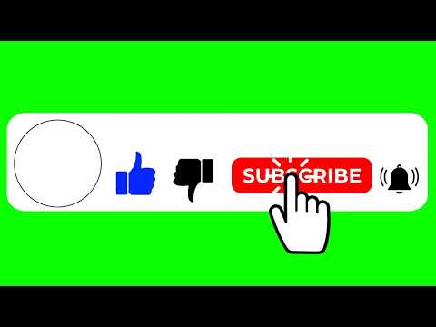 No Copyright, Subscribe and Bell icon into sound animation Green Screen Subscribe Button Animated