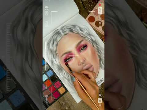Makeup Sketch ideas 2021 tutorial smoky eye | realistic drawing art #shorts