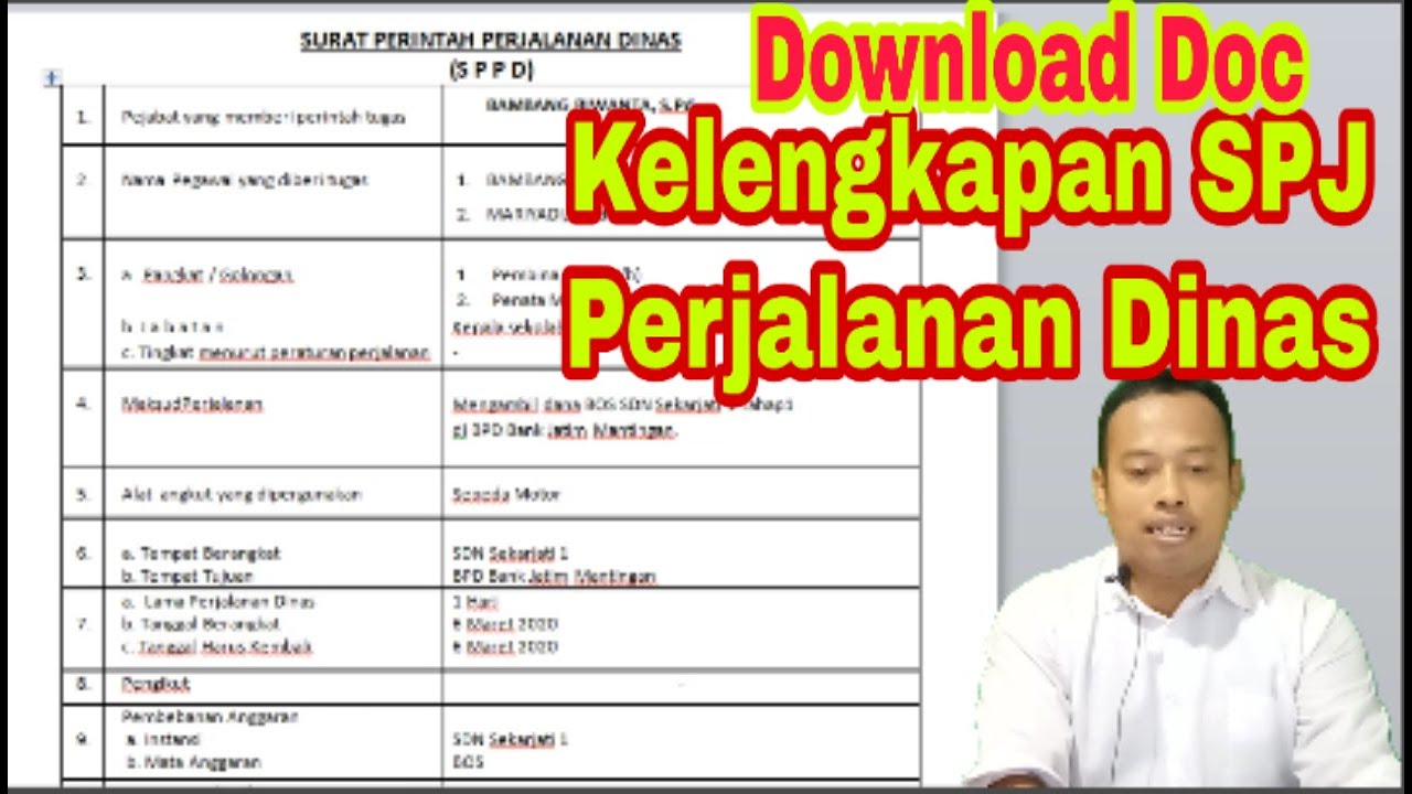 Contoh Surat Perintah Perjalanan Dinas (SPPD) Mengambil Dana BOS_Download SPPD Pengambilan Dana BOS