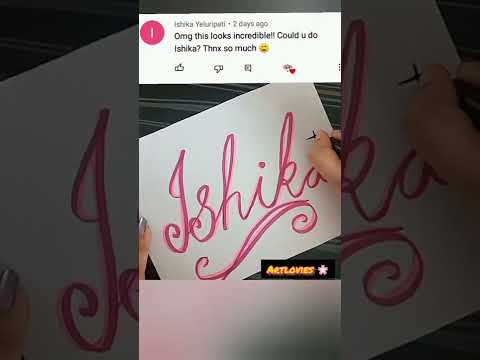 Ishika name calligraphy ✒️🌸 #shorts #ytshorts #youtubeshorts #art #love #song #calligraphy