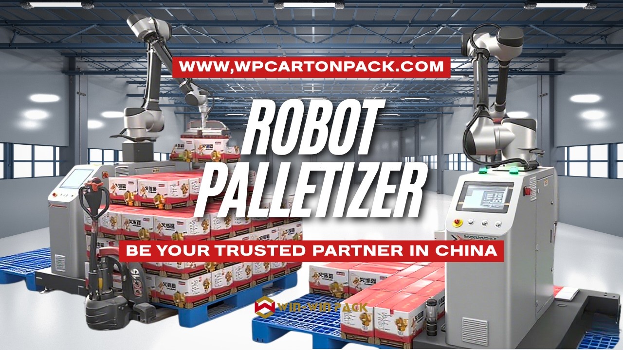 WIN-WIN PACK Smart Collaborative Robot Palletizer for Cartons | Two Robots #palletizing #palletizer