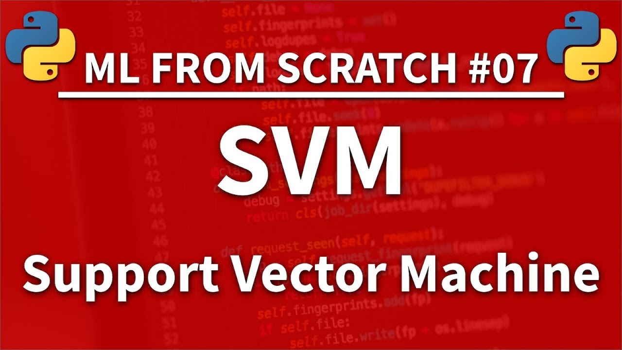 SVM (Support Vector Machine) in Python - Machine Learning From Scratch 07 - Python Tutorial