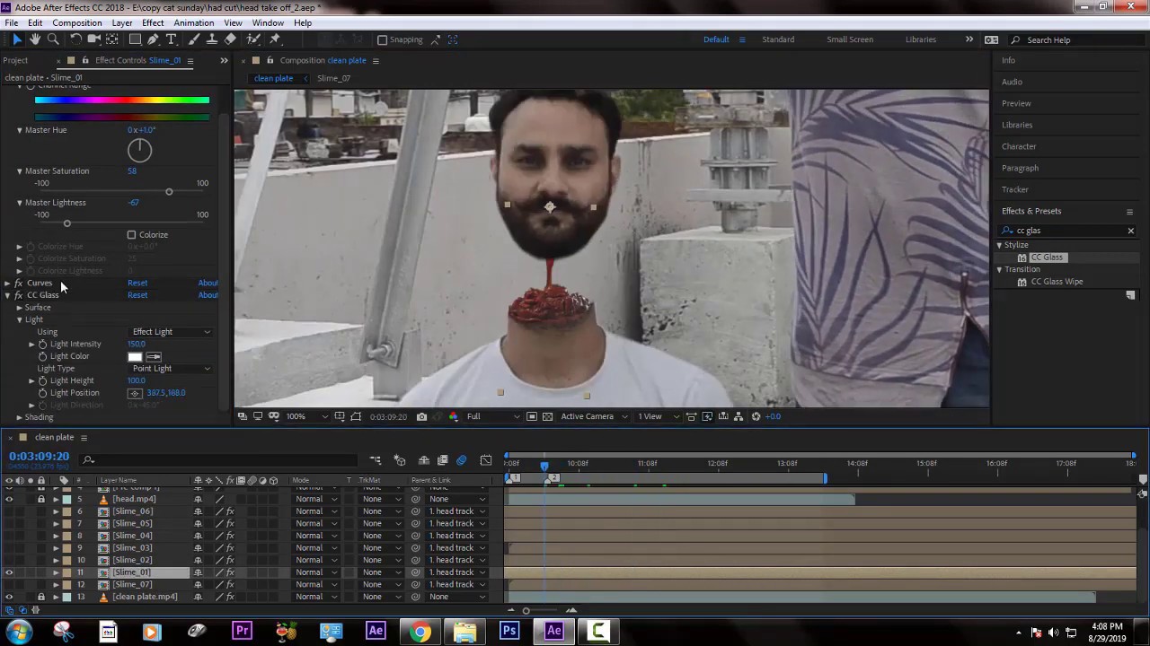 A Head Take Off  VFX with After Effects tutorial